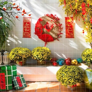 Backdrop Xuan 2025 | Lunar New Year Decorative Backdrop| Tet Photo ...
