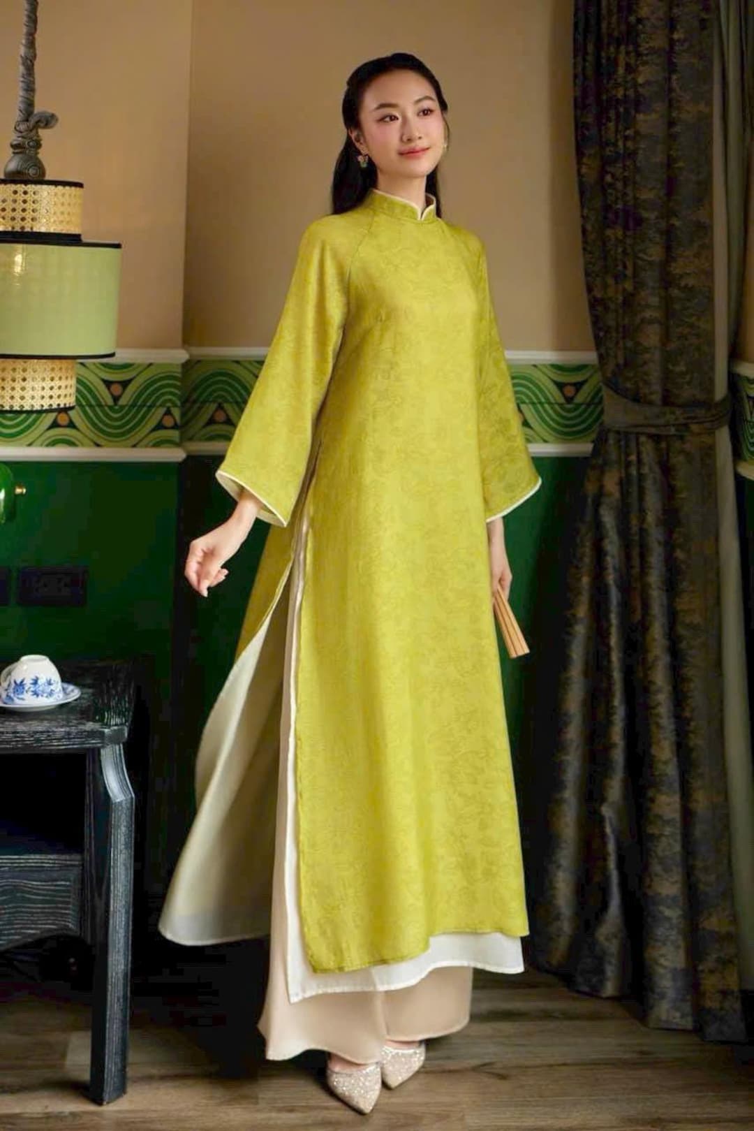Crepe Double Layers Ao Dai Set | Shifted Style Vietnamese Ao Dai | Ao ...