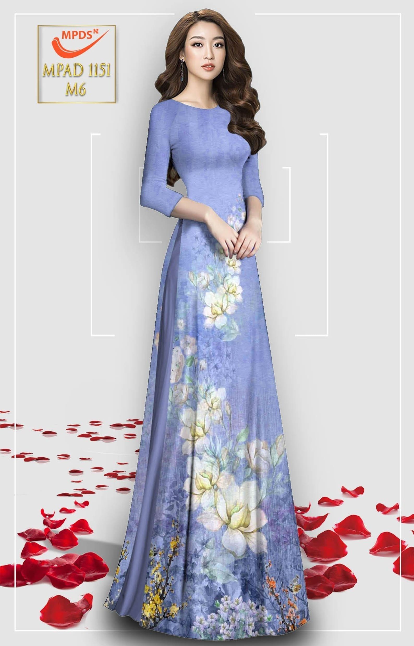 Floral Vietnamese Ao Dai Dress: Traditional Wedding Attire - Etsy