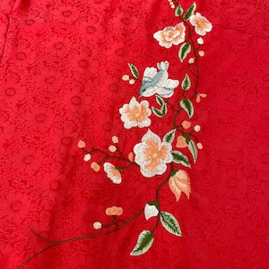 Vietnamese Bridal Ao Dai Red Brocade Embroidered Ao Dai Ao Dai Wedding ...
