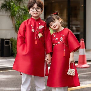 Boys' Vietnamese Ao Dai: Traditional Nhung Tam Fabric, Tet Outfit - Etsy