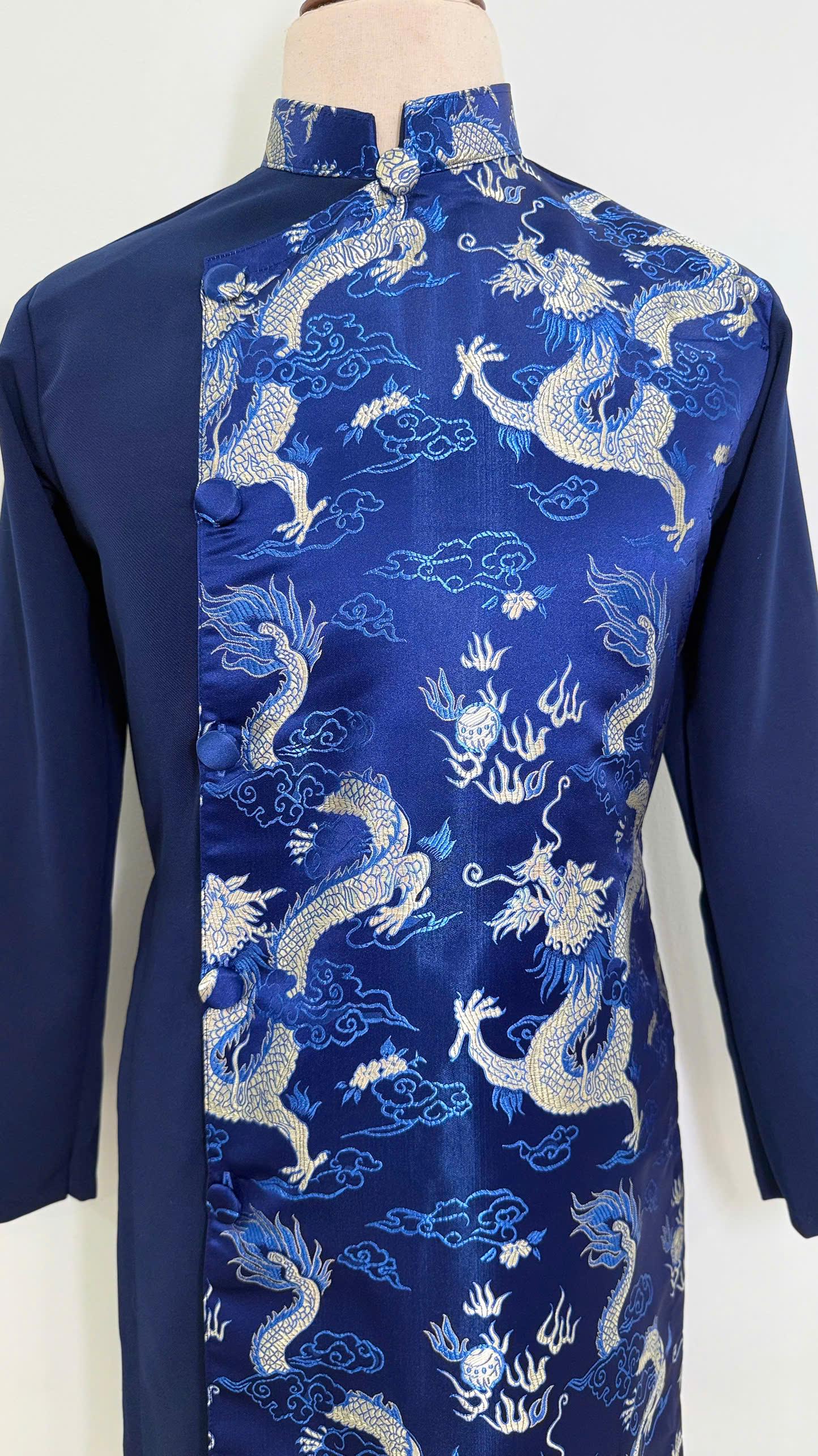 Men's Brocade Ao Dai - Royal Dragon Vietnamese Outfit - Vietnamese Men ...