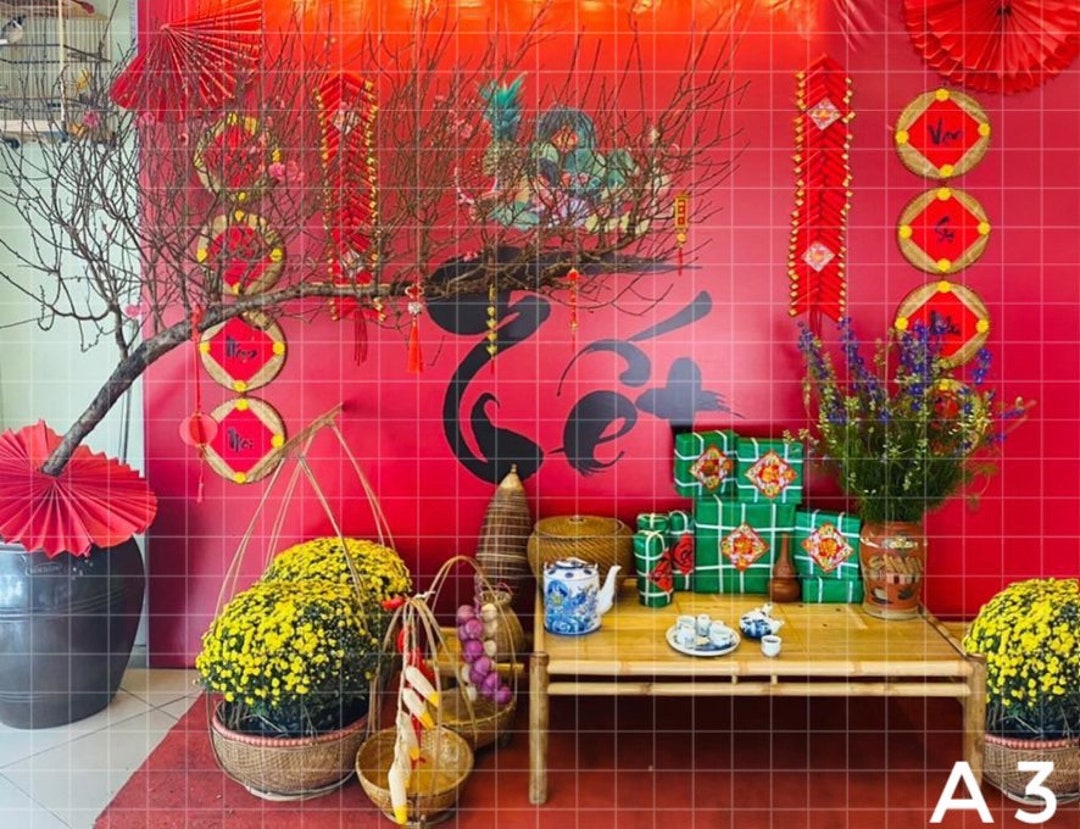 Phông Nền Tết 2024 Lunar New Year Decorative Backdrop Tet Photo ...