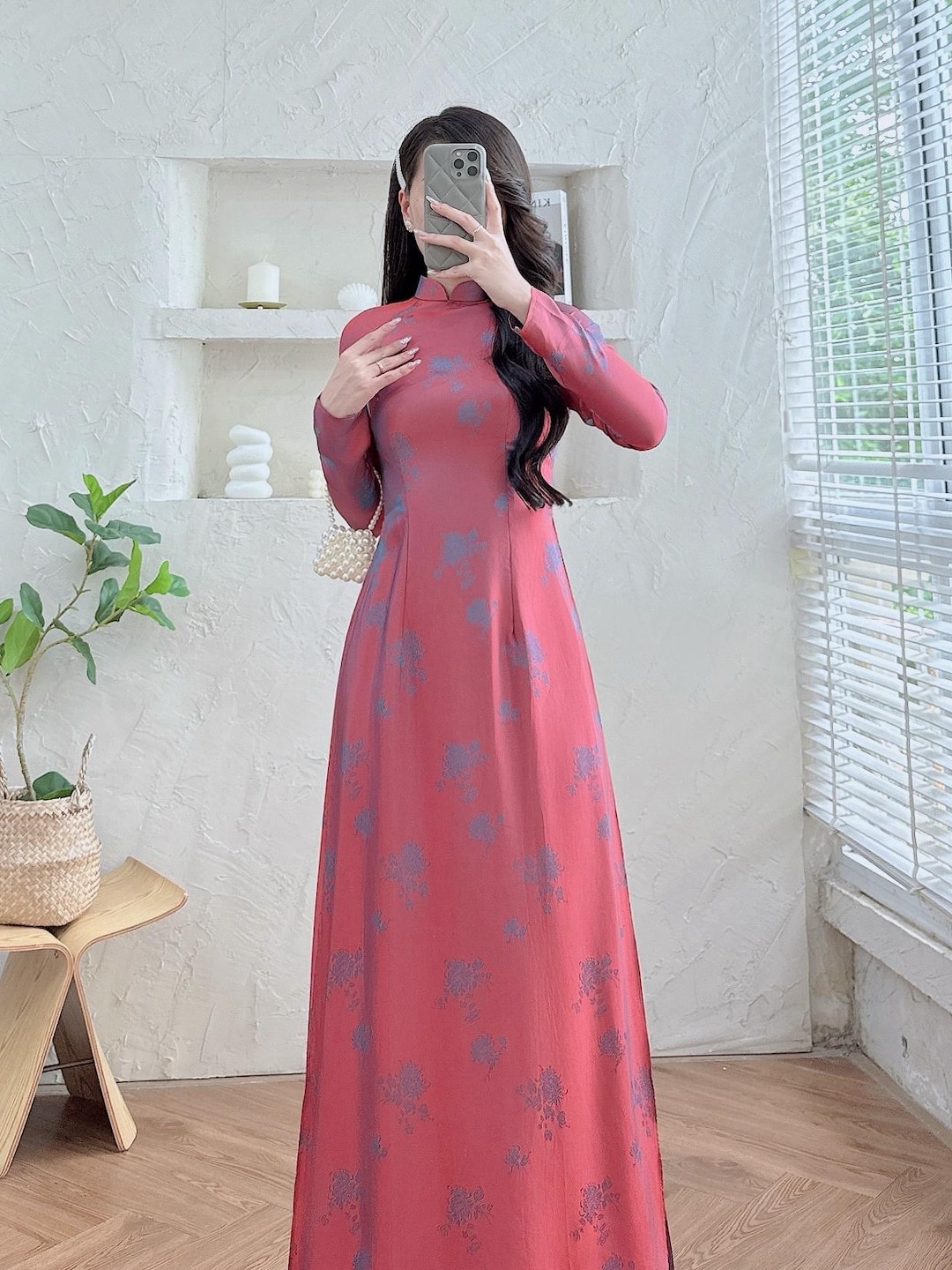 Dust Red Vietnamese Ao Dai: Vietnamese Traditional Long Dress (no Pants ...