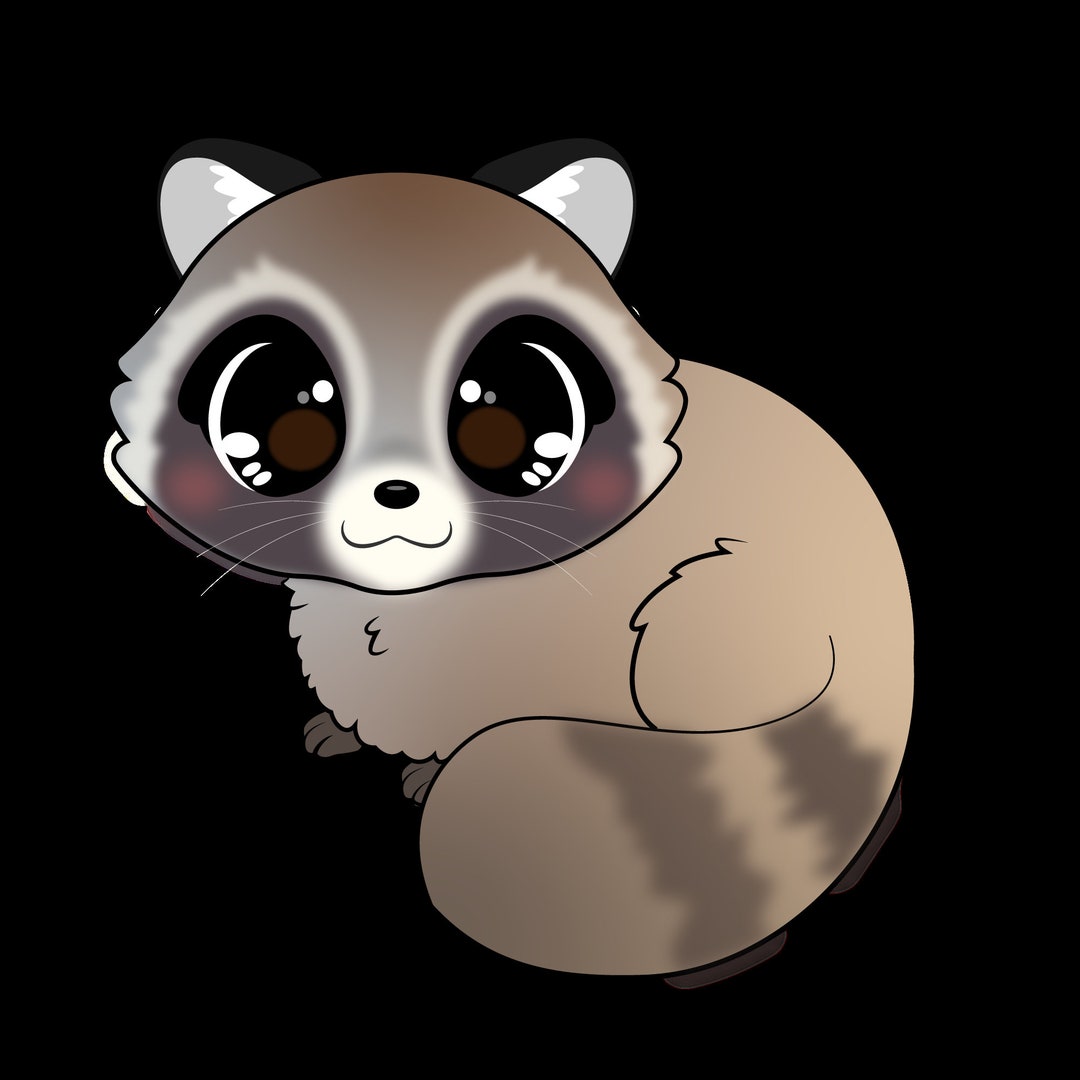 Kawaii Style Cute Racoon Sticker - Etsy