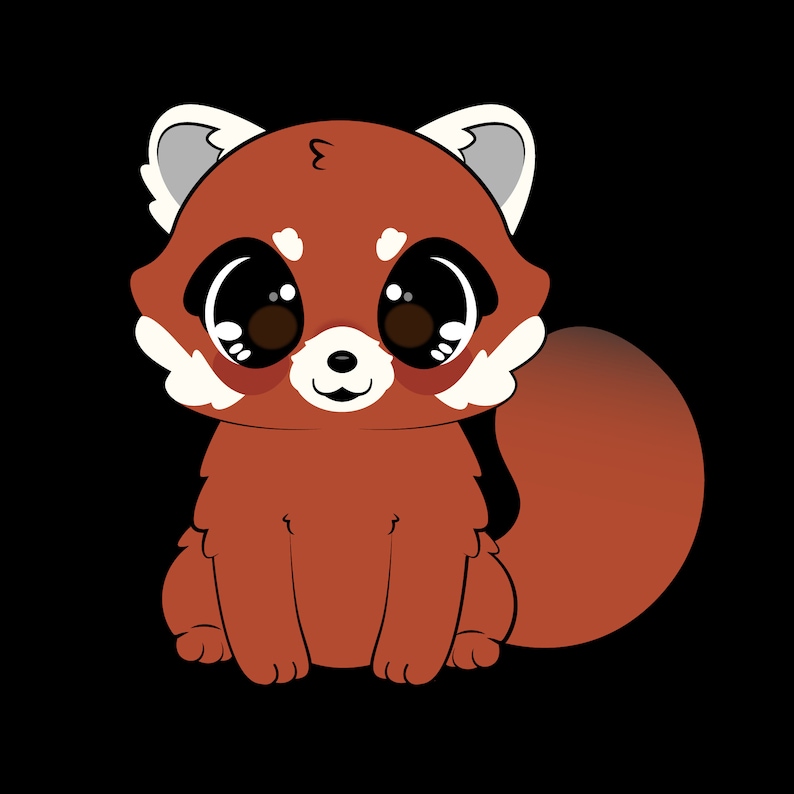 Kawaii Style Cute Red Panda Sticker - Etsy