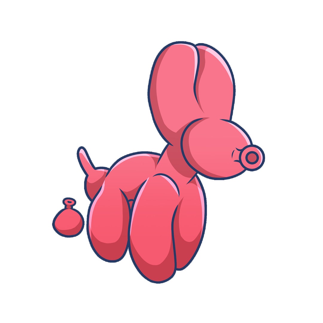Kawaii Style Cute Pooping Balloon Dog Sticker - Etsy
