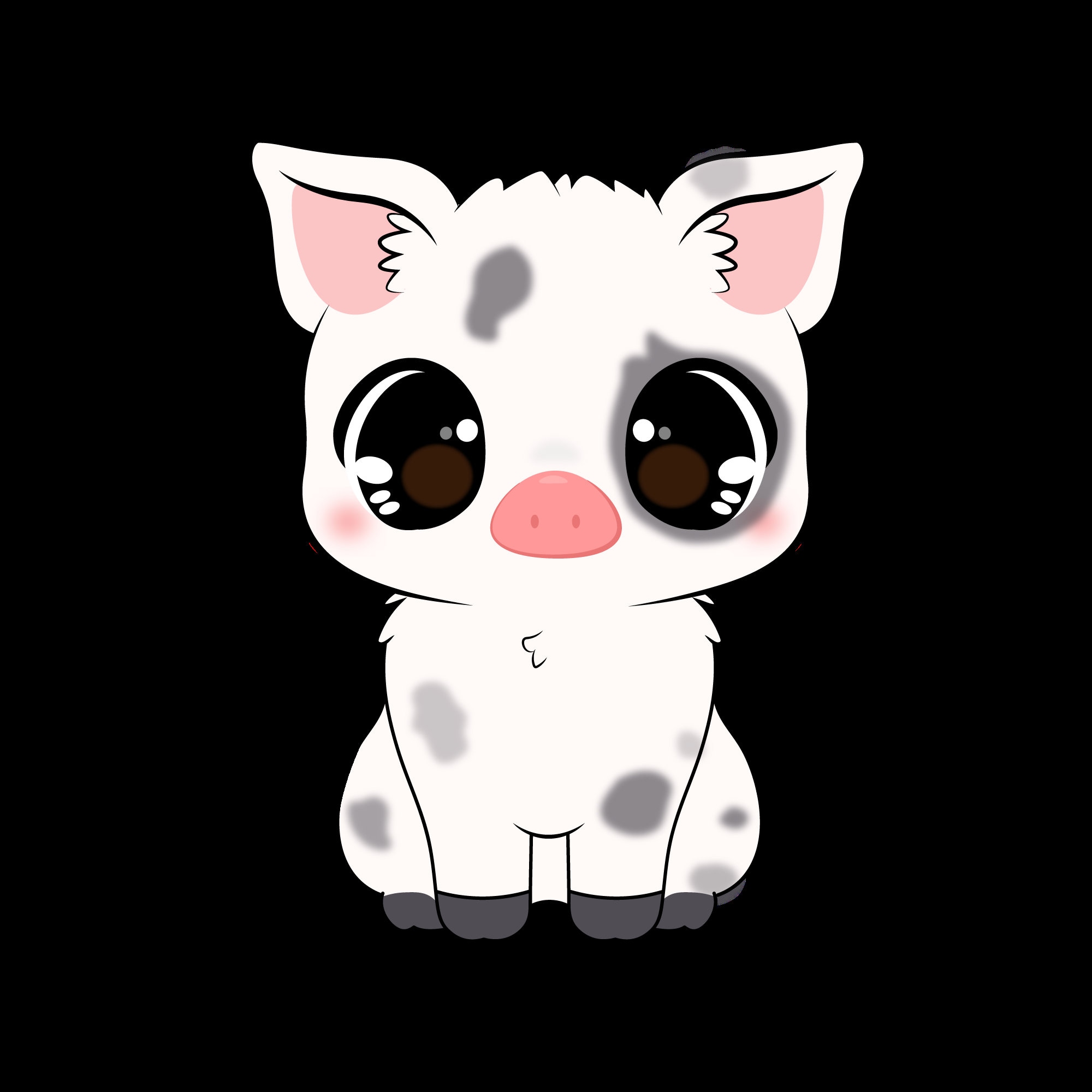 Kawaii Style Cute Pig Sticker for Laptops, Phones, Notebooks, Etc ...