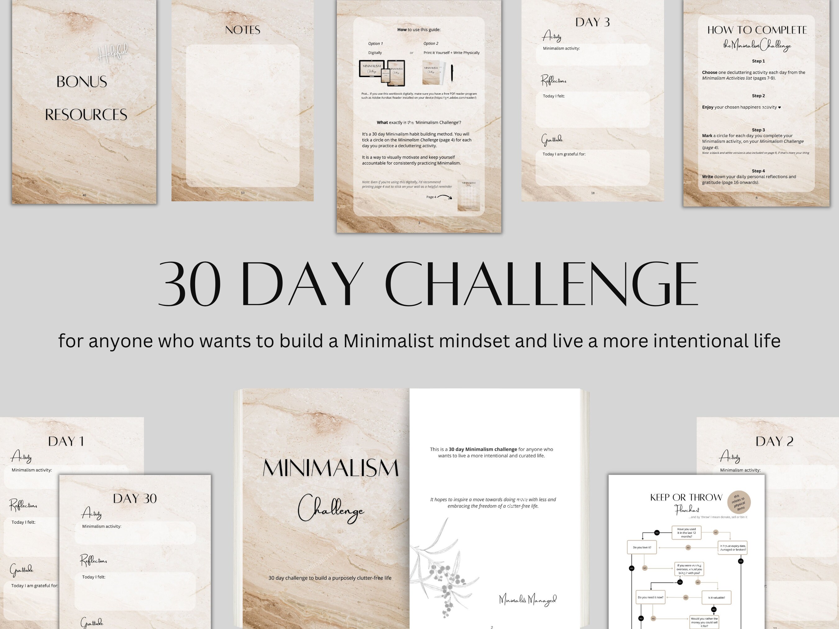 Minimalist 30 Day Challenge Printable 30 Days Declutter Declutter ...