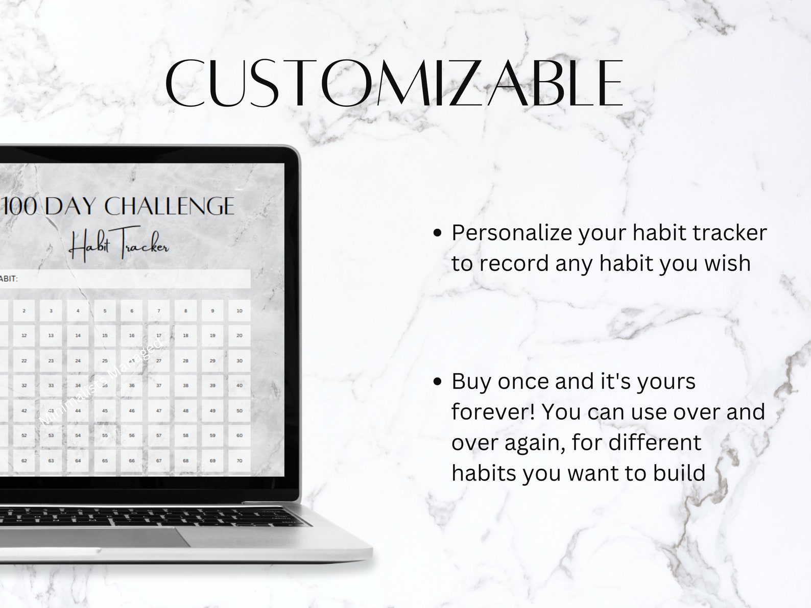 100 Day Challenge Habit Tracker (grey Mist Edition) Minimalist ...