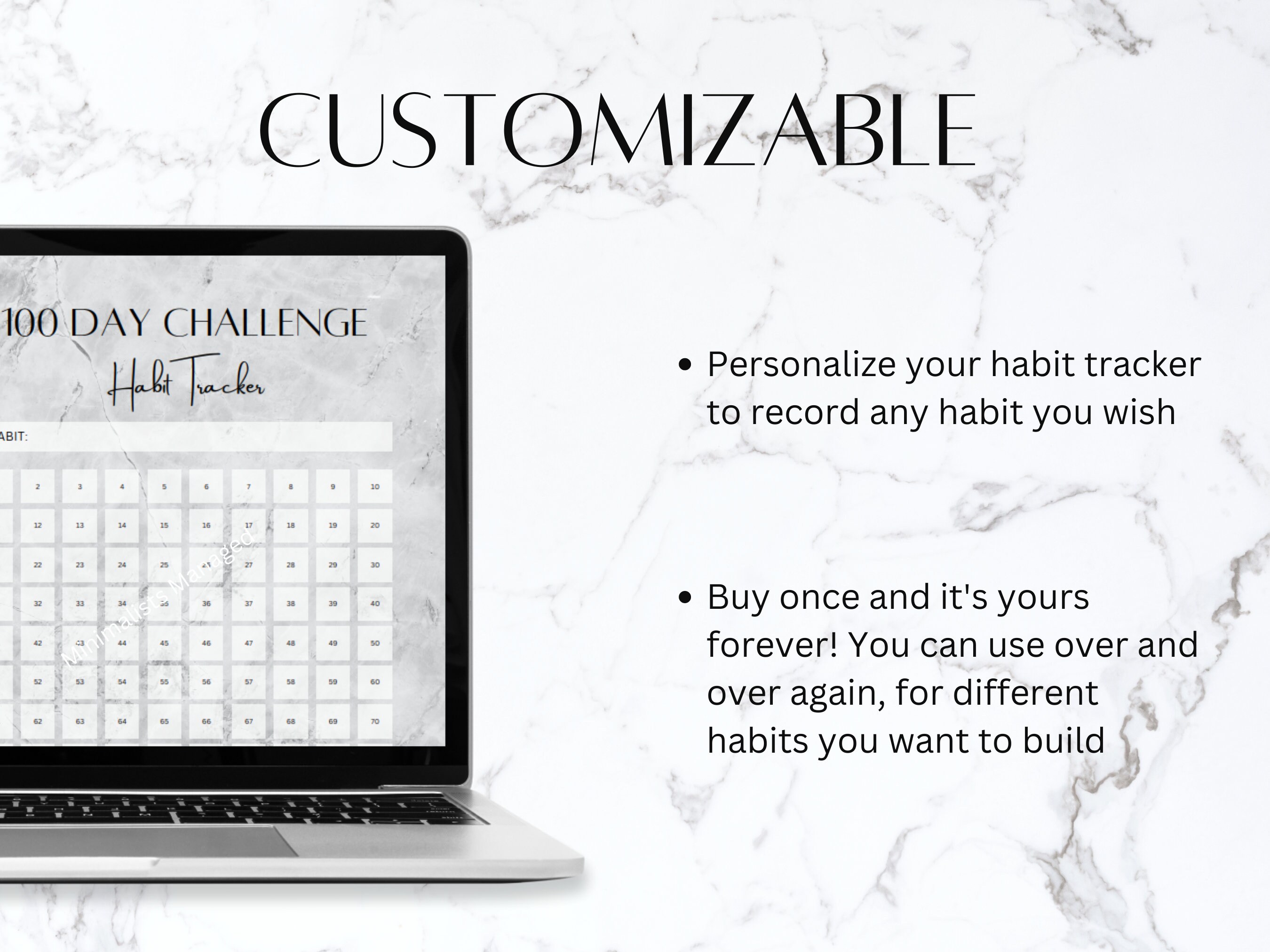 100 Day Challenge Habit Tracker (grey Mist Edition) Minimalist ...