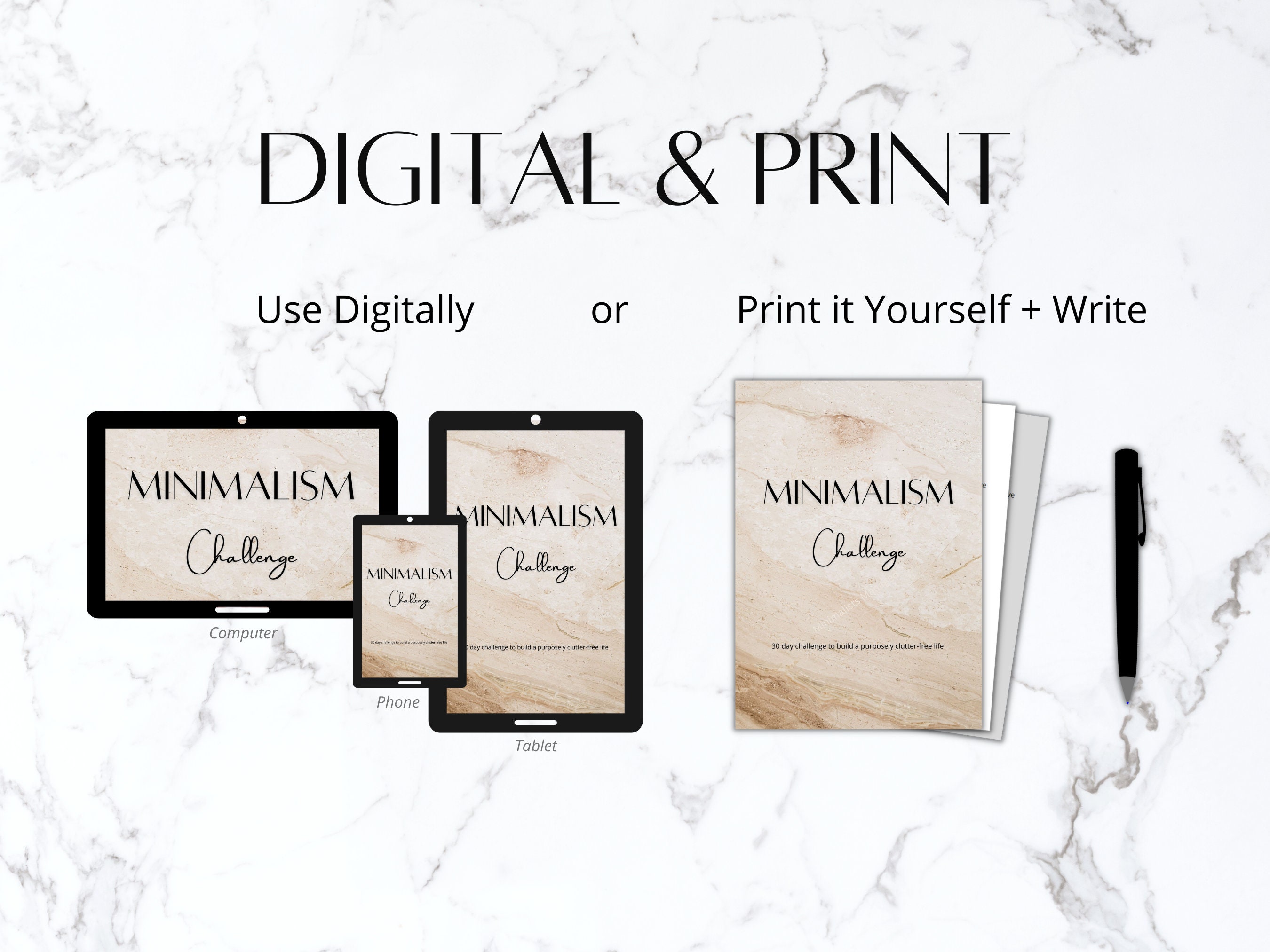 Minimalist 30 Day Challenge | Printable | 30 Days | Declutter ...