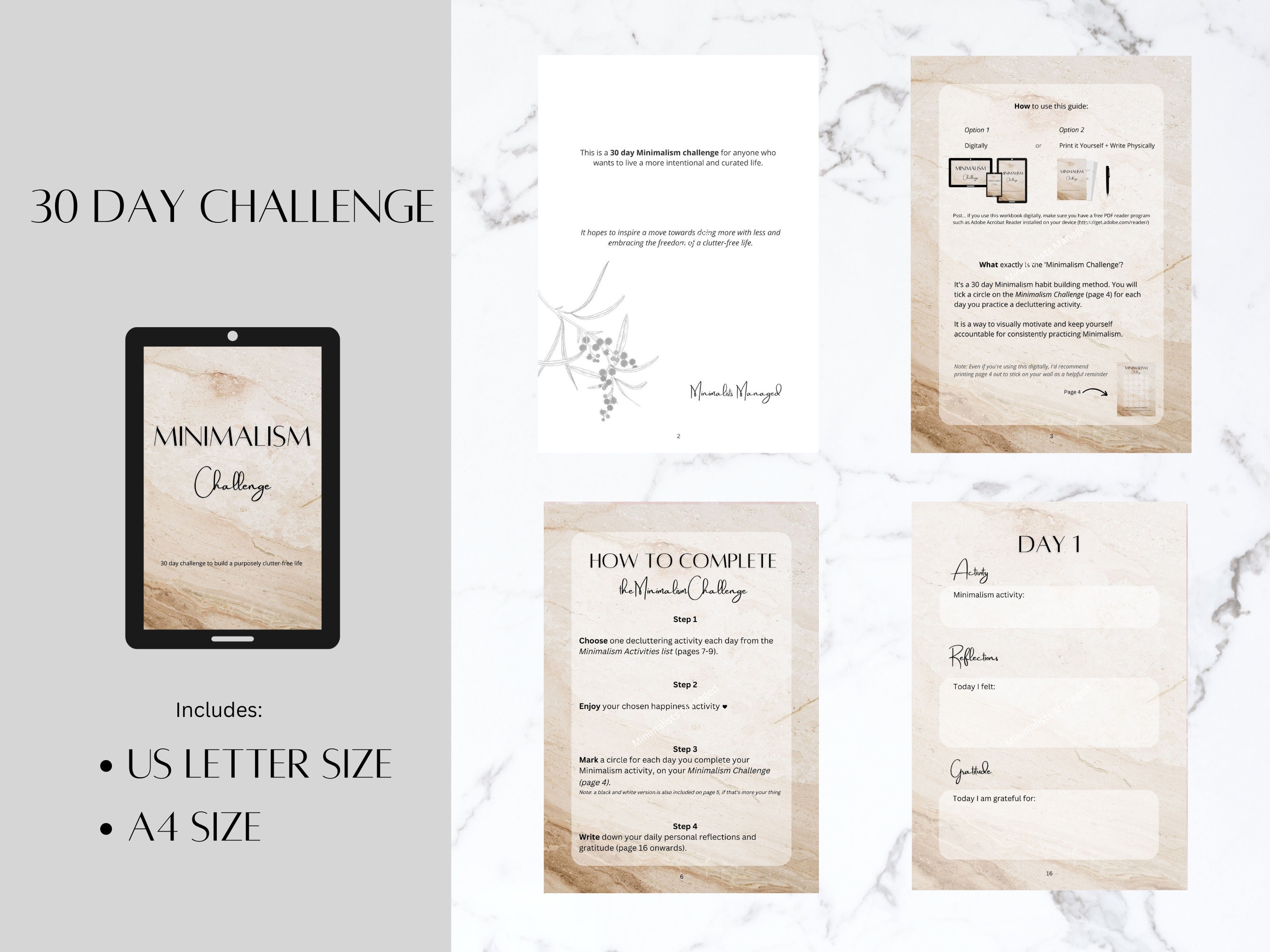 Minimalist 30 Day Challenge | Printable | 30 Days | Declutter ...