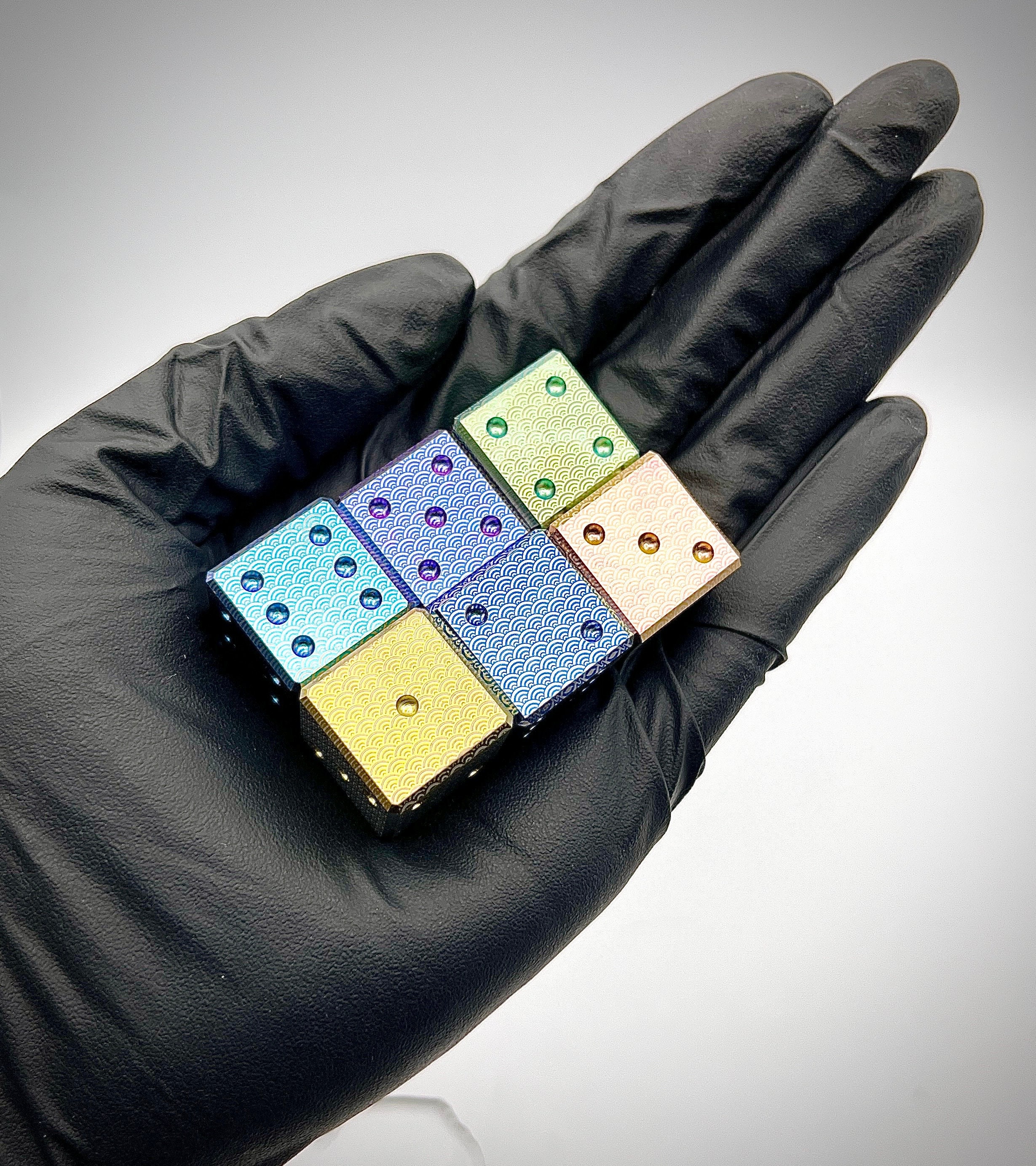 Titanium Dice With Seigaiha Wave Engrave 19mm - Etsy