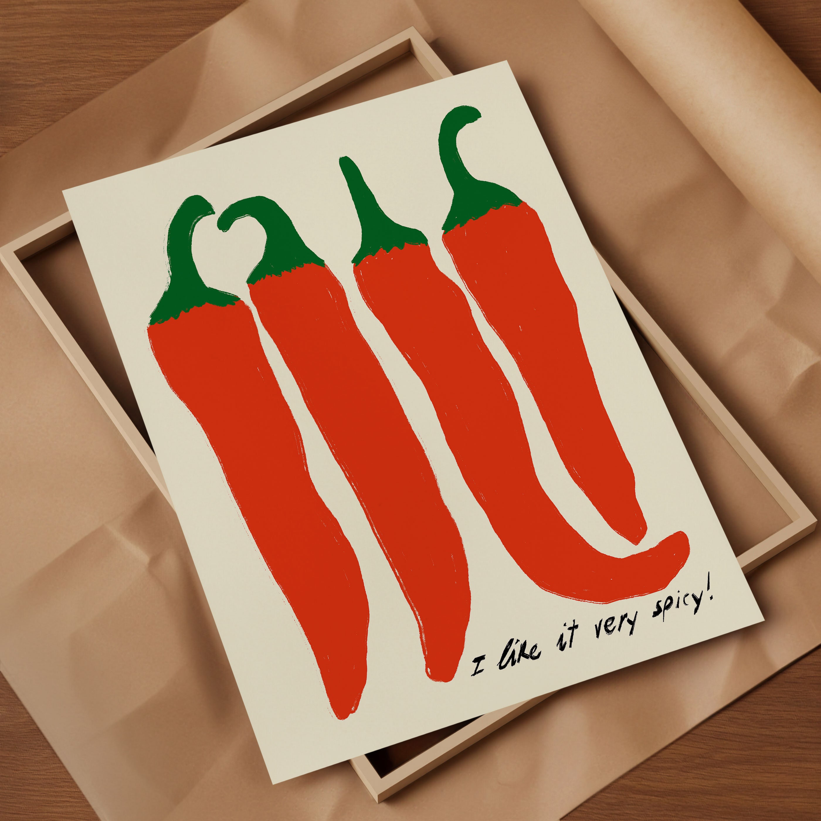 I Like It Very Spicy Chilli Print, Printable Wall Art, Modern Kitchen ...