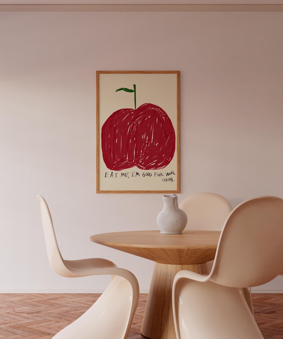 Eat Me Printable Wall Art, Digital Apple Poster, Kitchen Decor, Funky ...