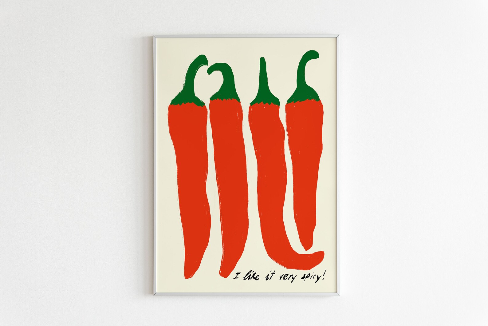I Like It Very Spicy Chilli Print, Printable Wall Art, Modern Kitchen ...