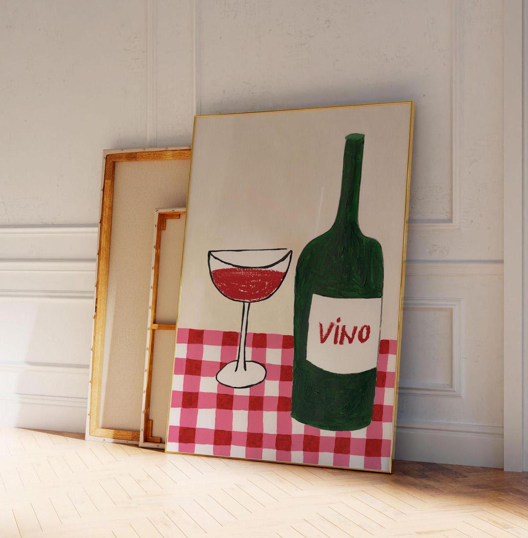 Wine Art Print, Wine Lovers Print , Wine Club Poster, Cute Kitchen Wall ...