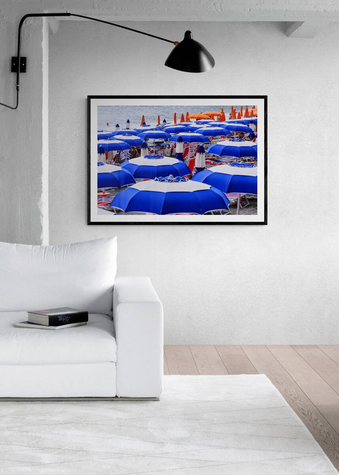 Umbrellas Print, Blue Beach Print, Beach Poster, Italy Print, Printable ...