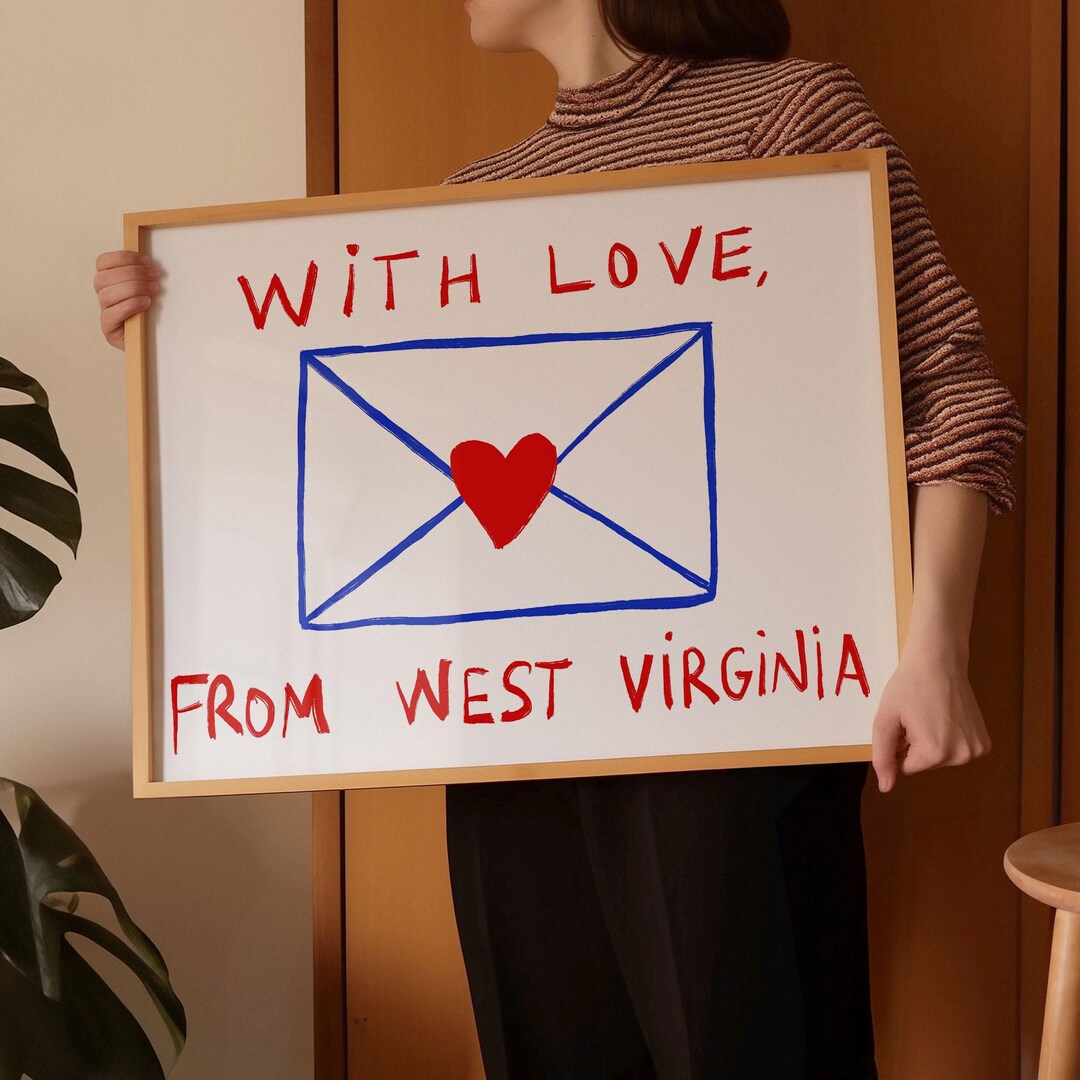 West Virginia Wall Art Printable - Minimalist State Love Decor ...
