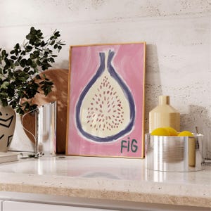 Fig Poster Funny Kitchen Print Dining Room Decor Mid Century Print ...