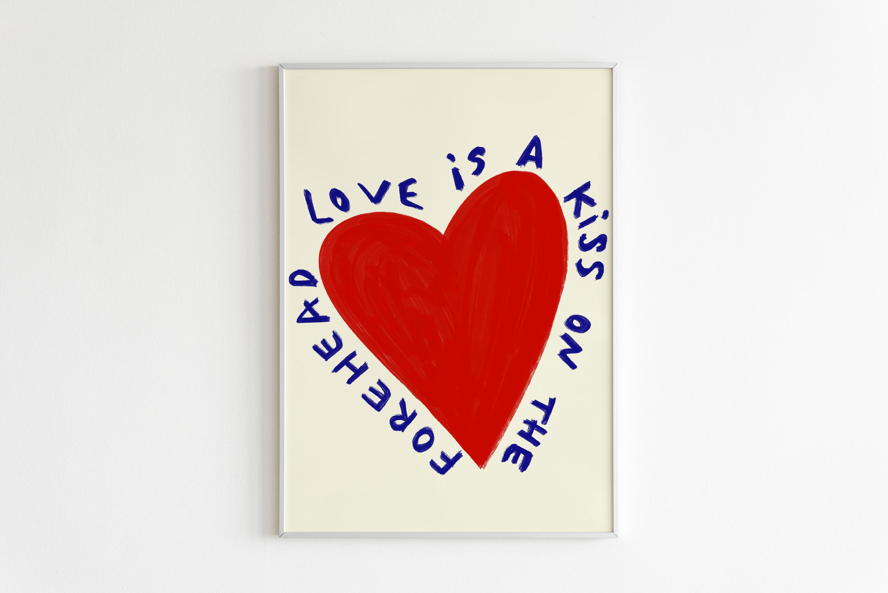 Love is a Kiss on the Forehead Print, Love Wall Art, Valentine Gift ...