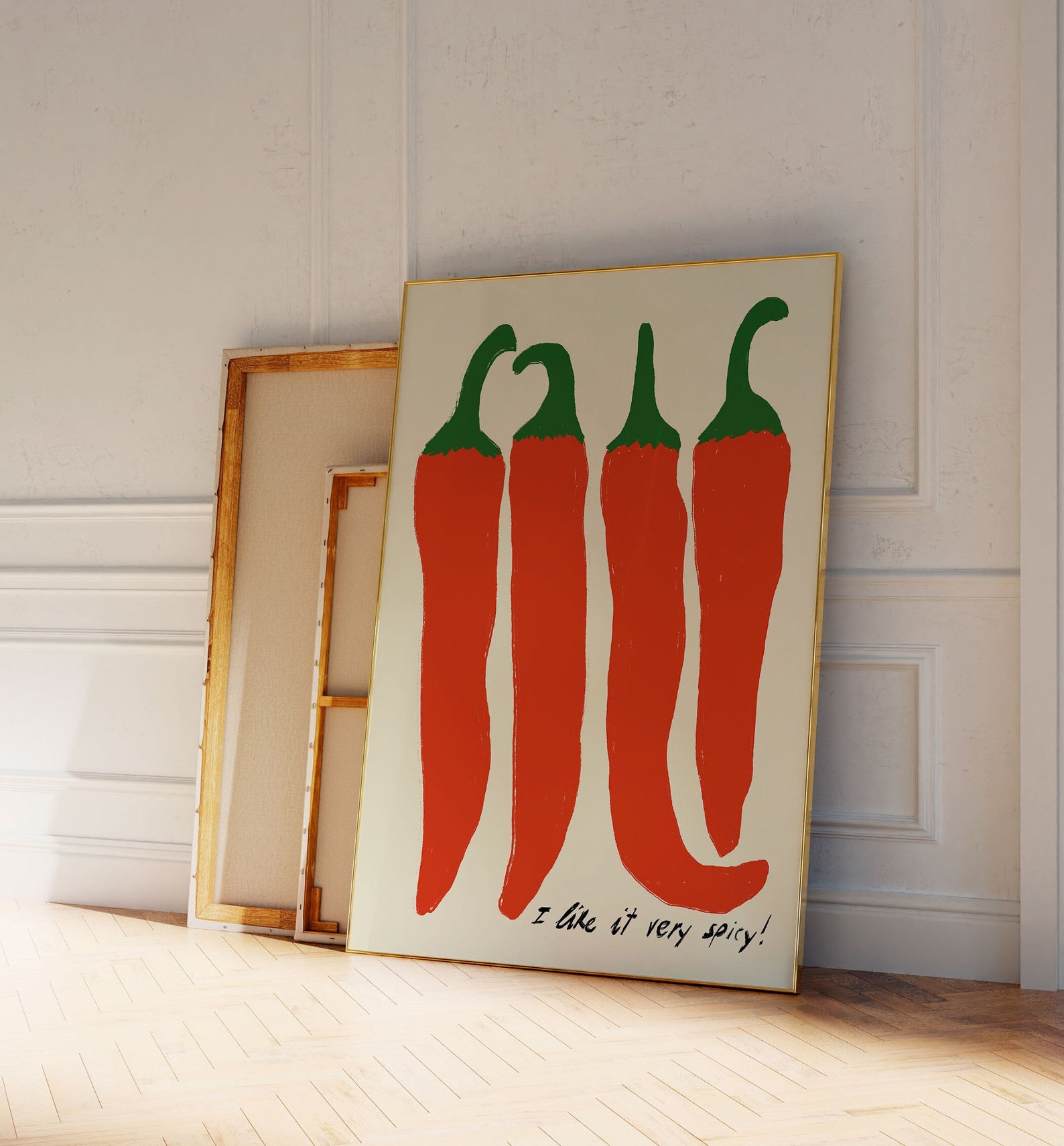 I Like It Very Spicy Chilli Print, Printable Wall Art, Modern Kitchen ...