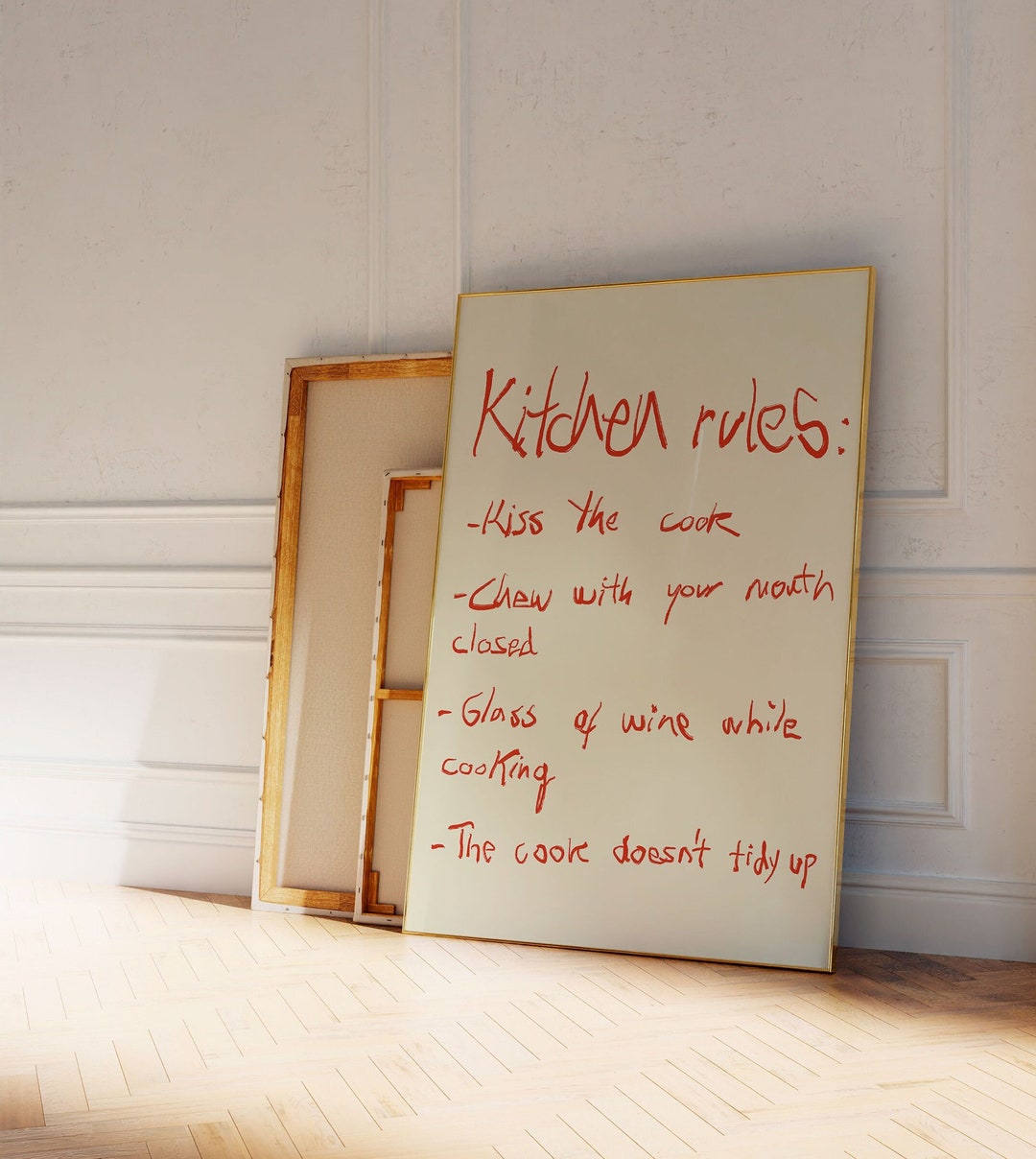 Funny Kitchen Rules Print: Retro Dining Room Poster (digital Download ...