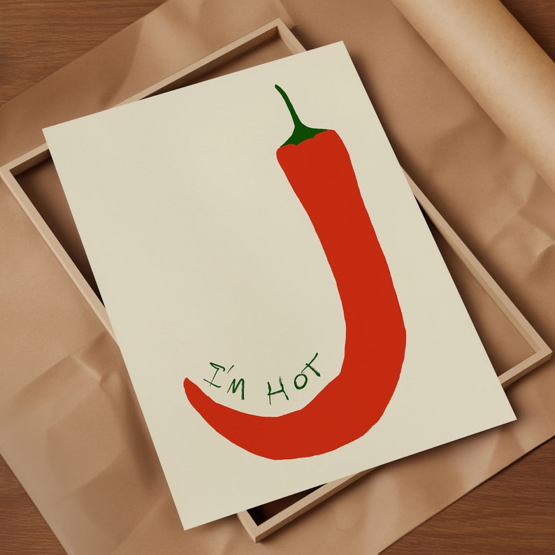 Kitchen Art Prints Set: Hot Chilli, Chef Kiss (digital Download) - Etsy