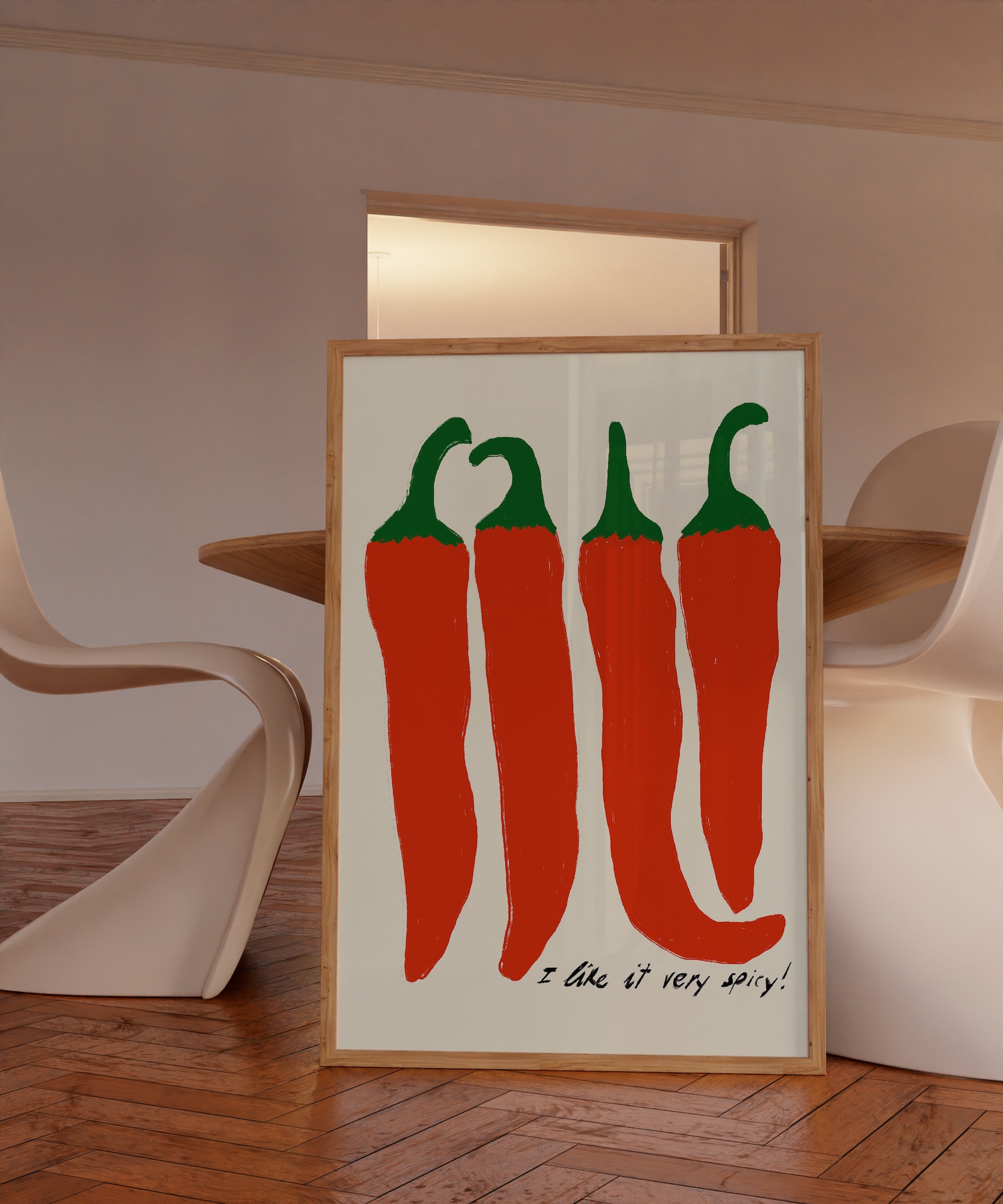 I Like It Very Spicy Chilli Print, Printable Wall Art, Modern Kitchen ...