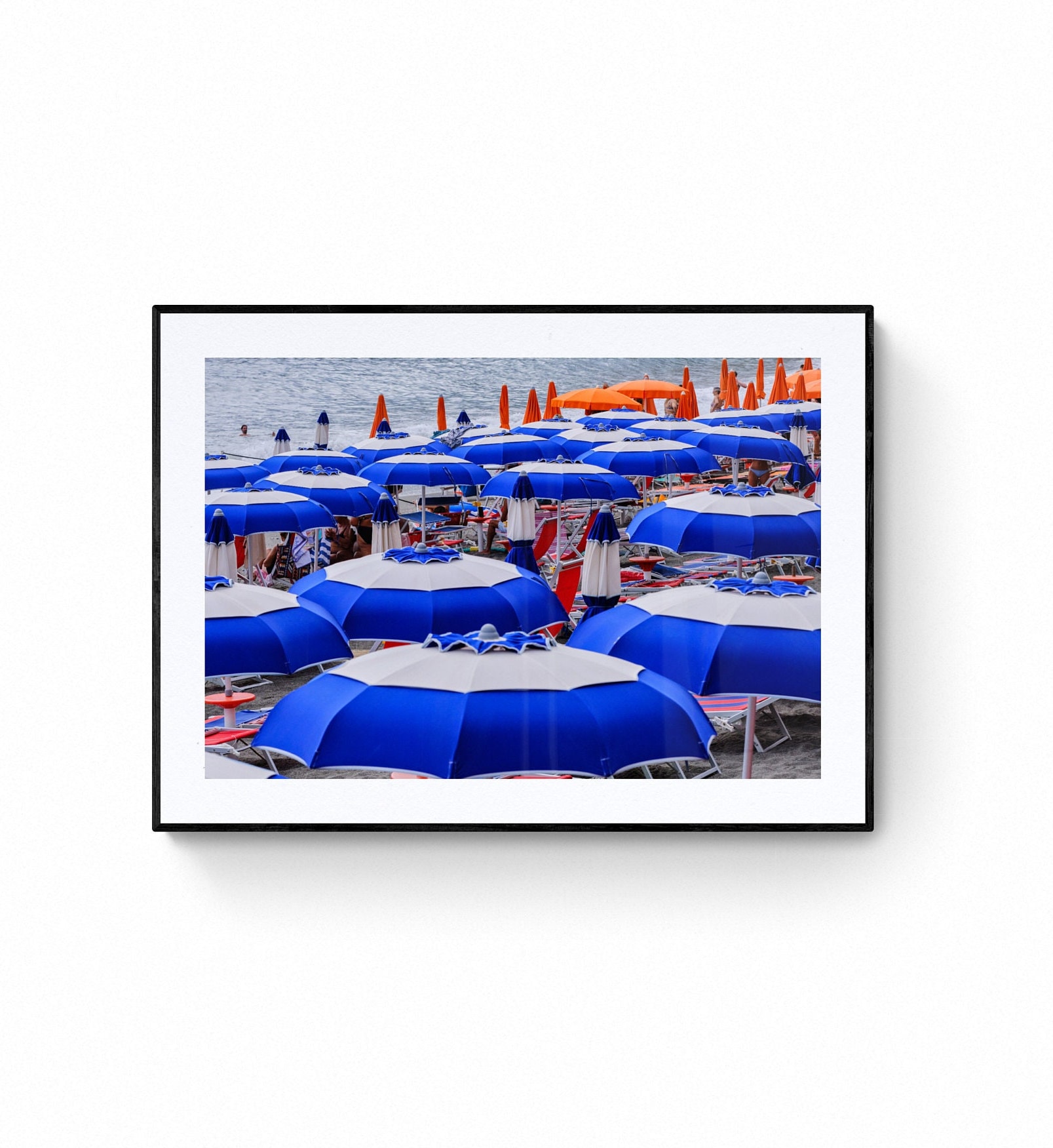 Umbrellas Print, Blue Beach Print, Beach Poster, Italy Print, Printable ...