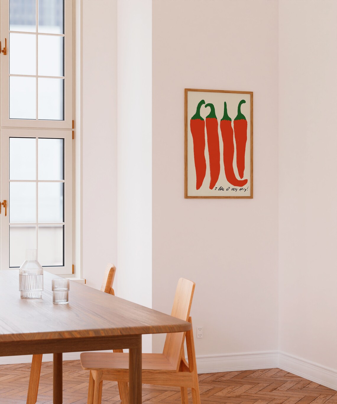 I Like It Very Spicy Chilli Print, Printable Wall Art, Modern Kitchen ...