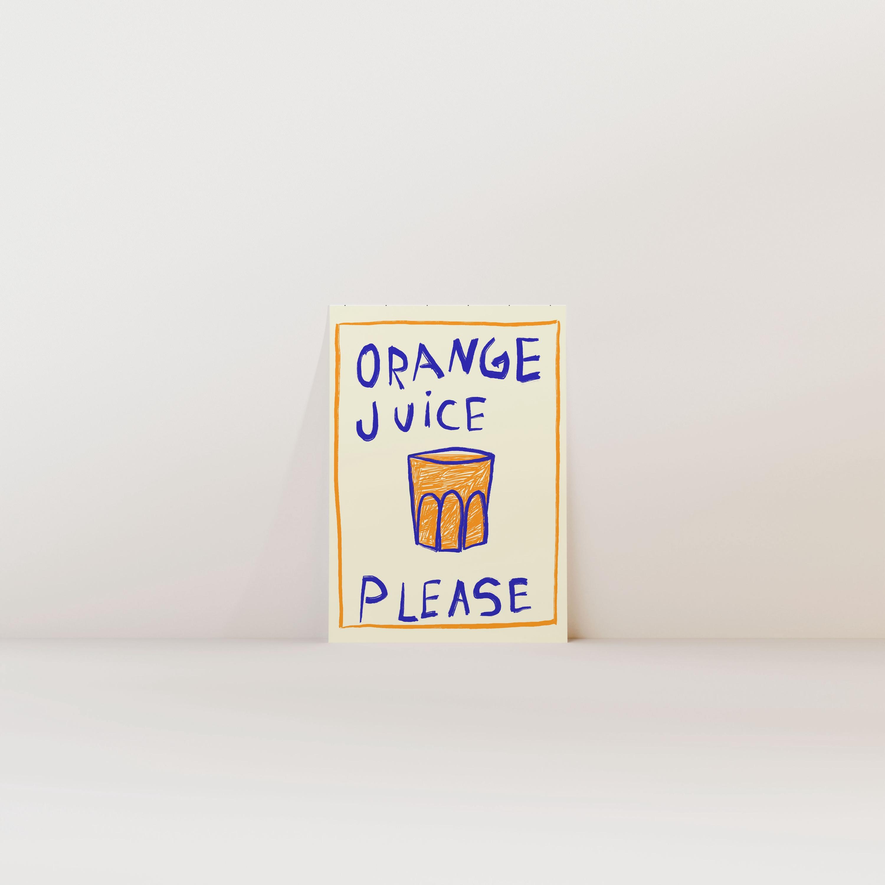 Orange Juice Art Print: Modern Kitchen Cafe Decor - Etsy