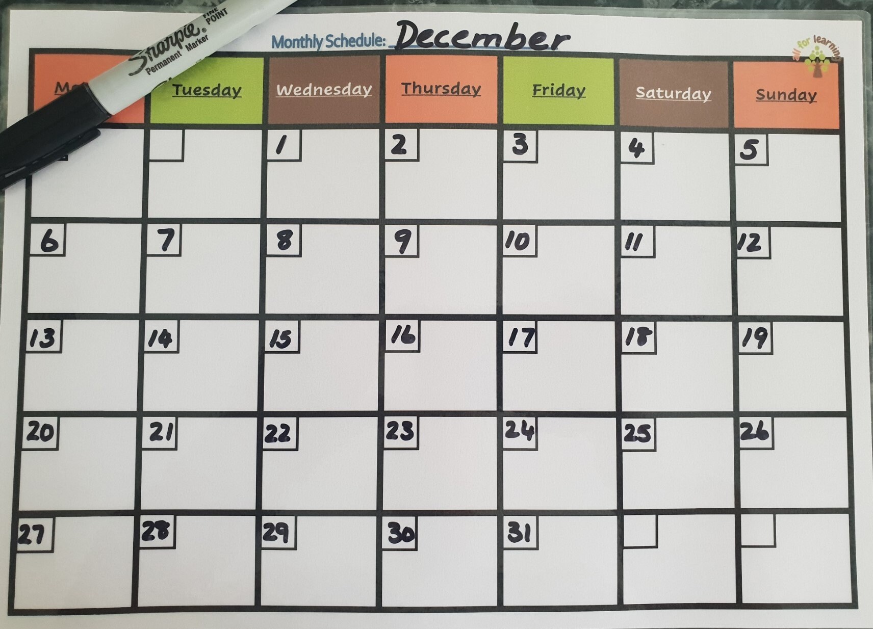 Monthly Visual Calendar - Etsy