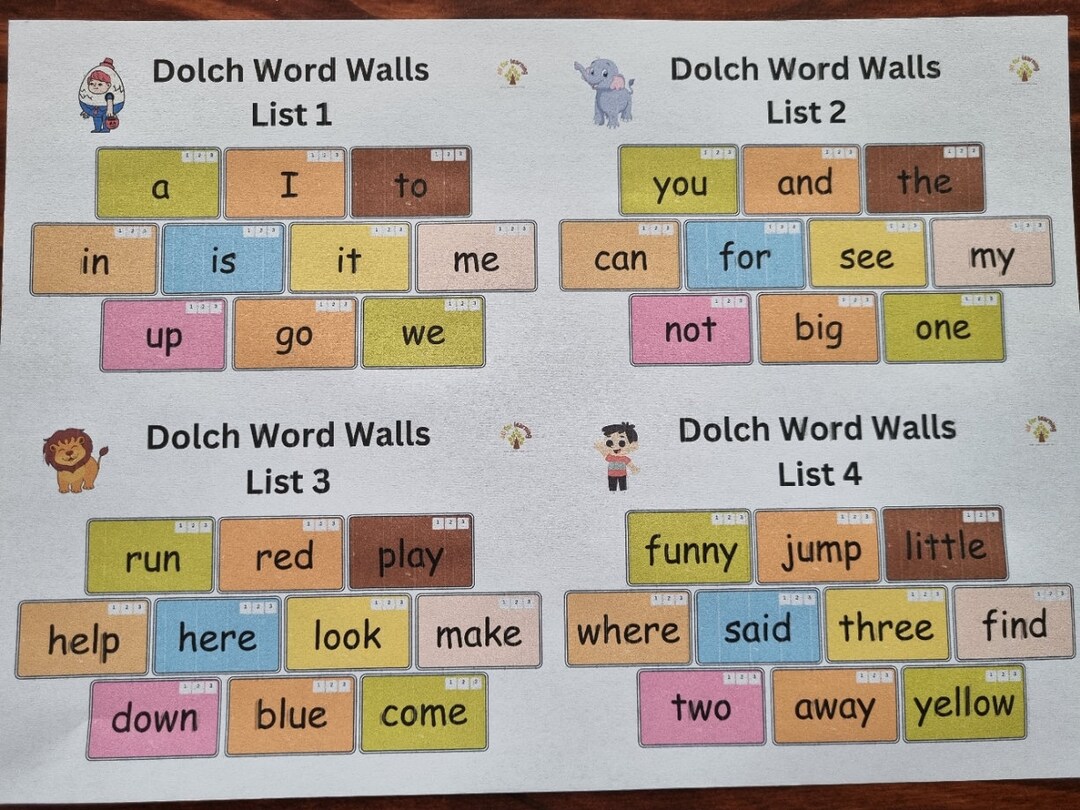 Dolch Sight Word Walls With Boxes - Etsy