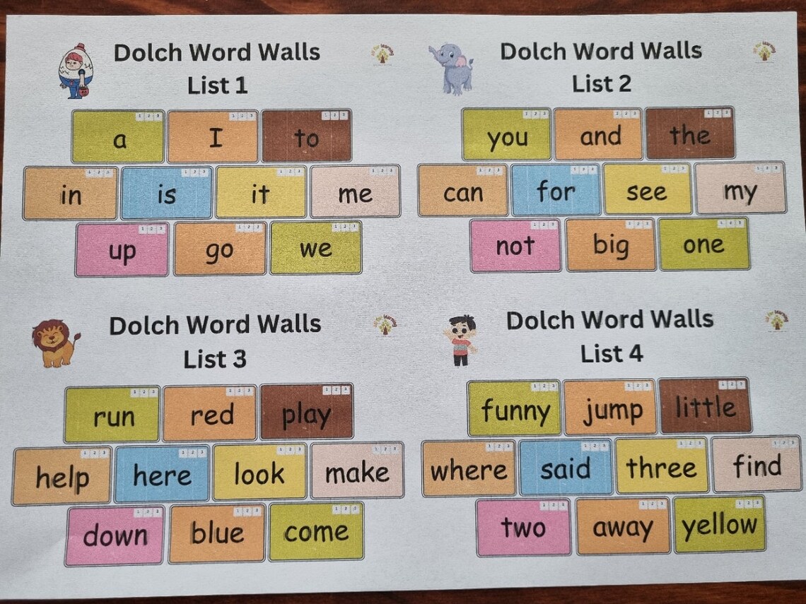 Dolch Sight Word Walls With Boxes - Etsy