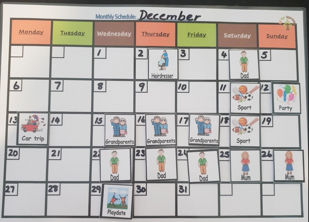 Monthly Visual Calendar - Etsy