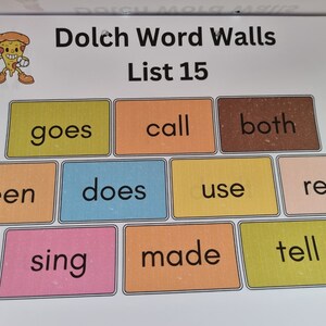Dolch Colour Sight Word Walls - Etsy