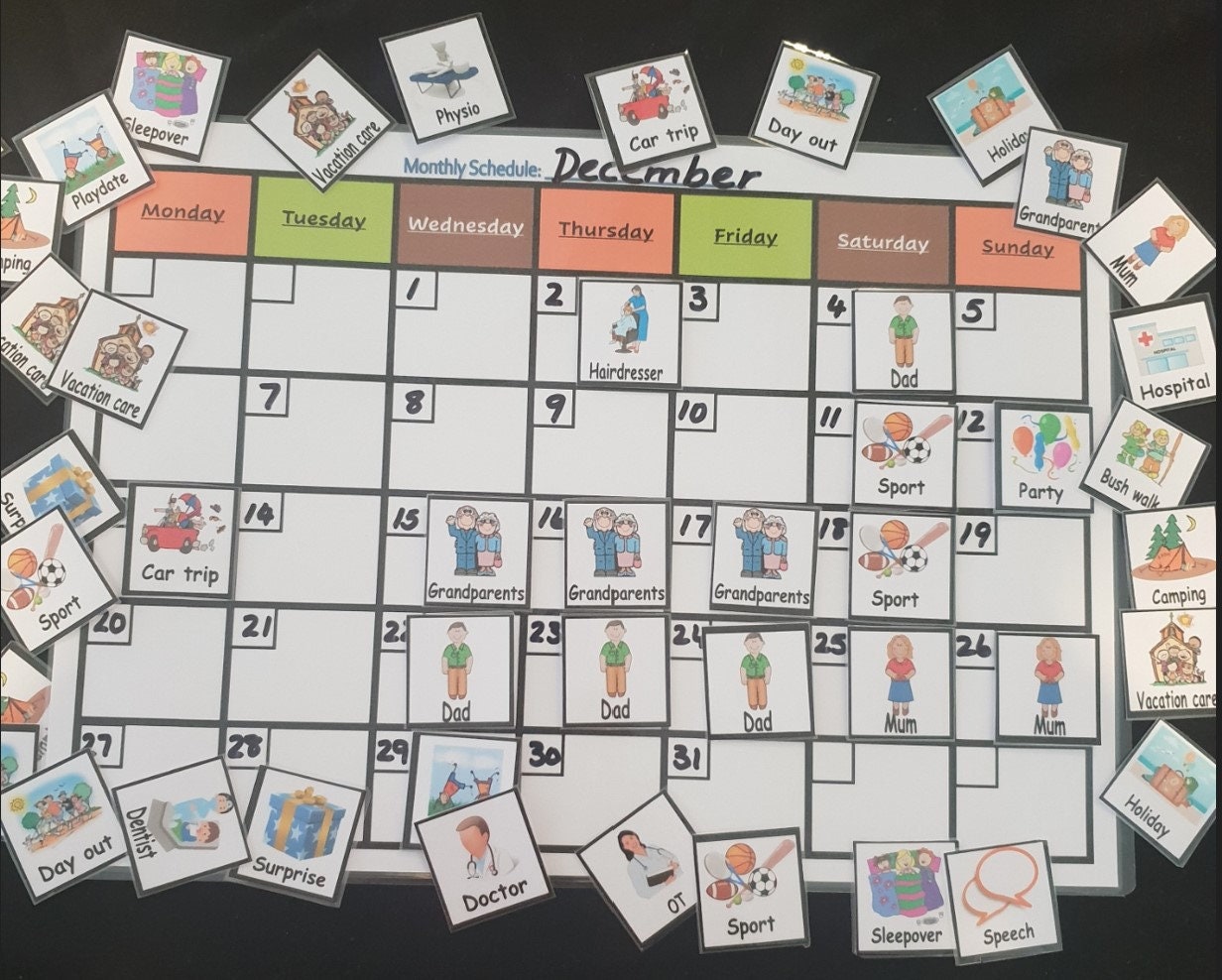 Monthly Visual Calendar - Etsy