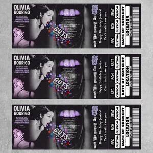 Personalized Olivia Rodrigo Concert Ticket, GUTS Tour Digital Souvenir ...