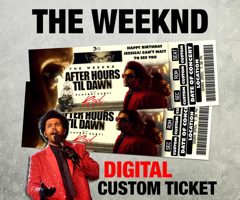 Personalized the Weeknd Concert Ticket, After Hours Til Dawn Tour ...