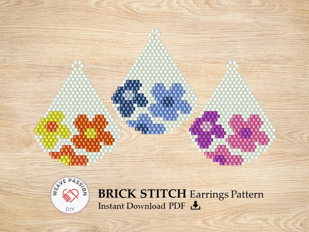 Bead Teardrop Pattern, Seed Bead Earring Pattern PDF, Miyuki Pattern ...