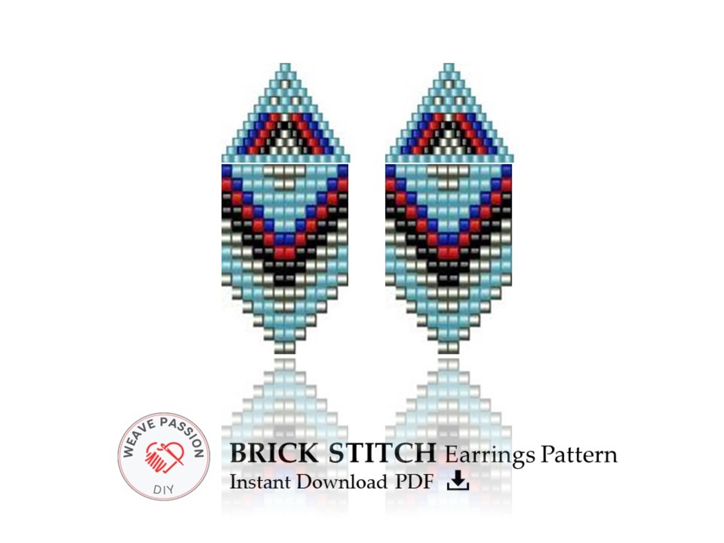 Native American Earring Pattern PDF, Miyuki Pattern, Brick Stitch ...