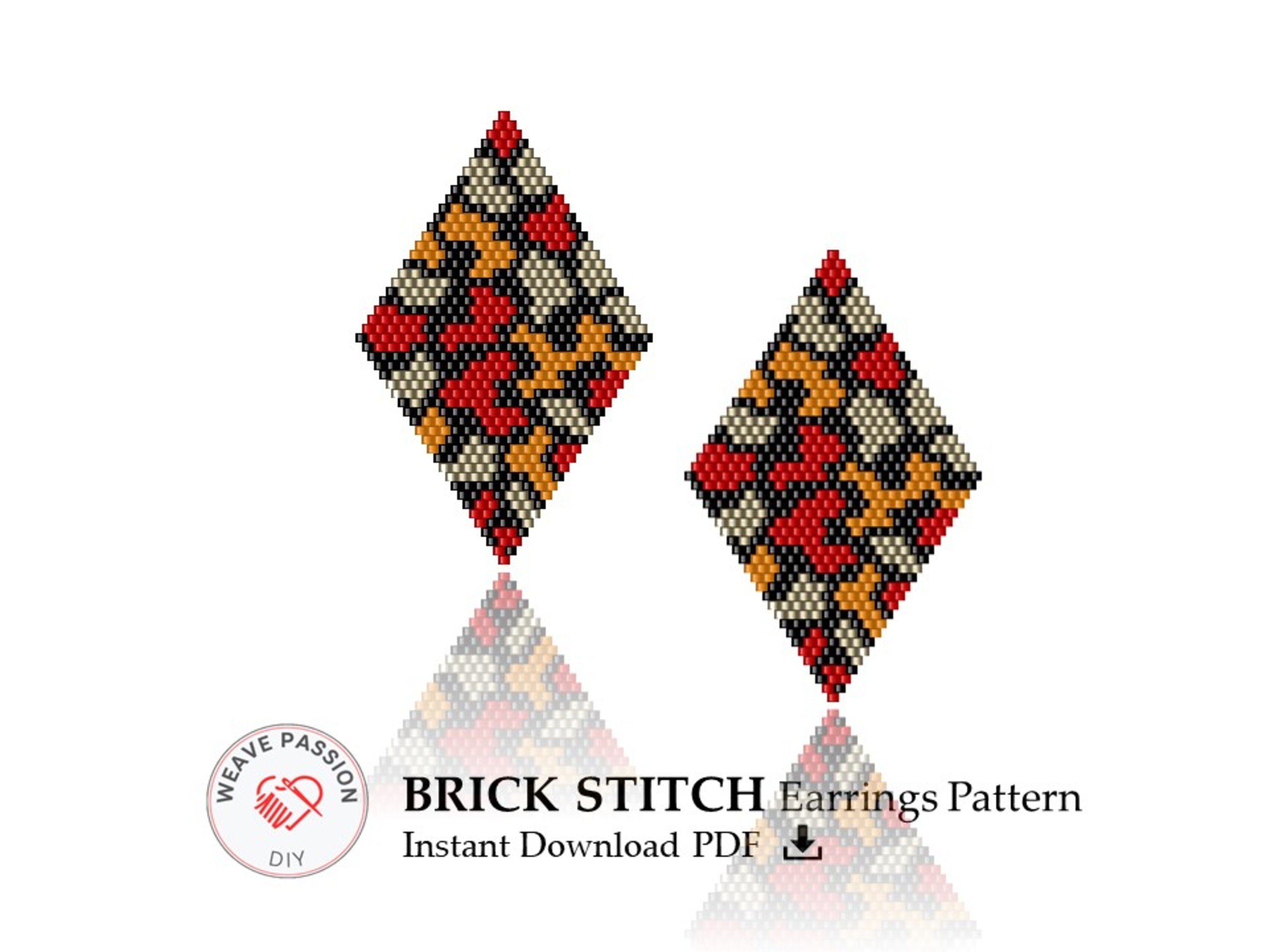 Snake Miyuki Pattern, Snake Skin Brick Stitch Earring Pattern PDF ...
