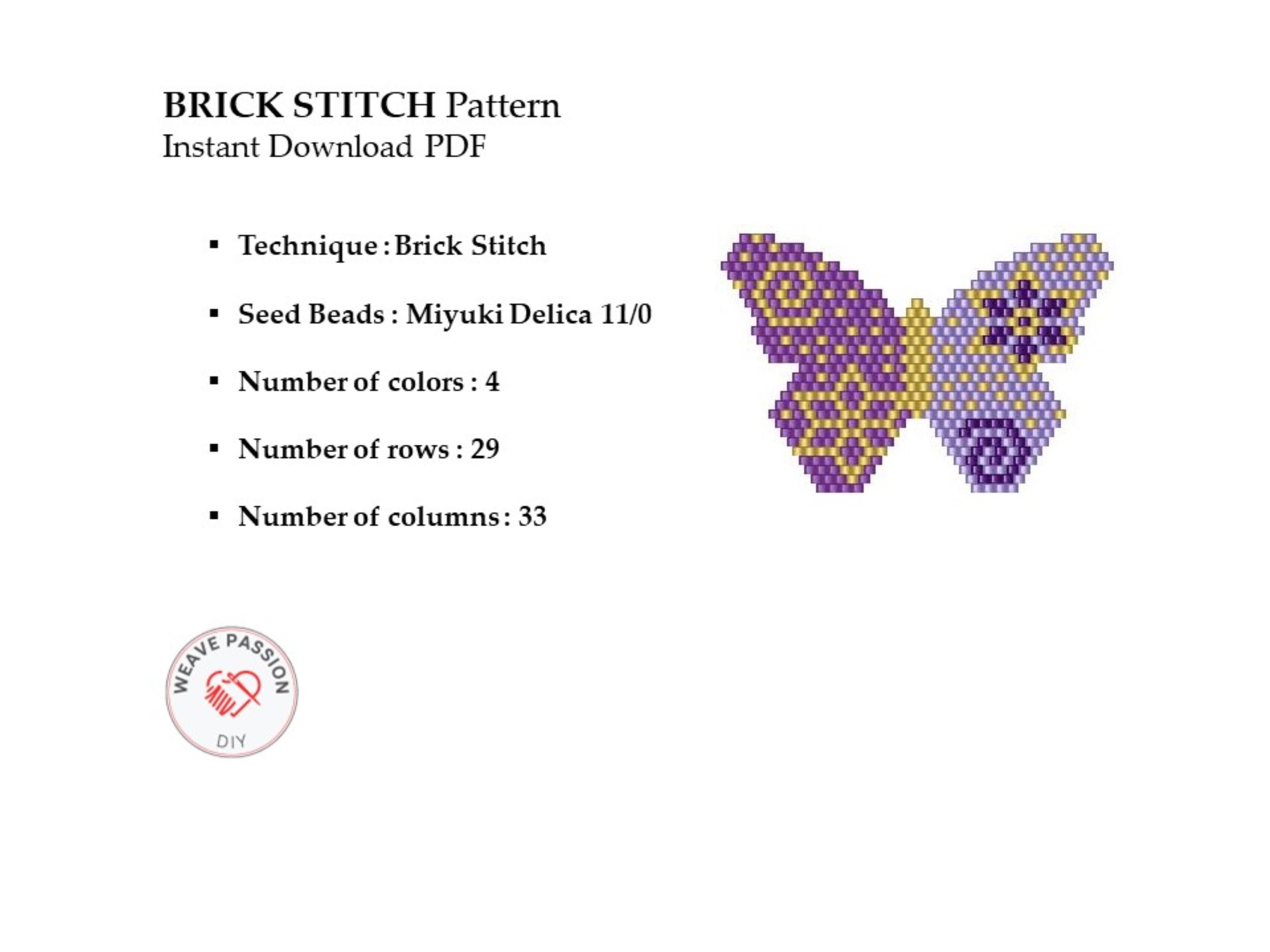 Seed Bead Pattern PDF, Miyuki Pattern, Brick Stitch Pattern, Delica ...