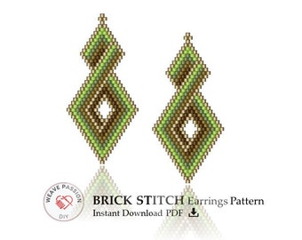 Snake Miyuki Pattern, Snake Skin Brick Stitch Earring Pattern PDF ...