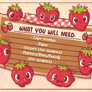 Strawberry Farm Escape Room | Treasure Hunt | Birthday Party Printable ...