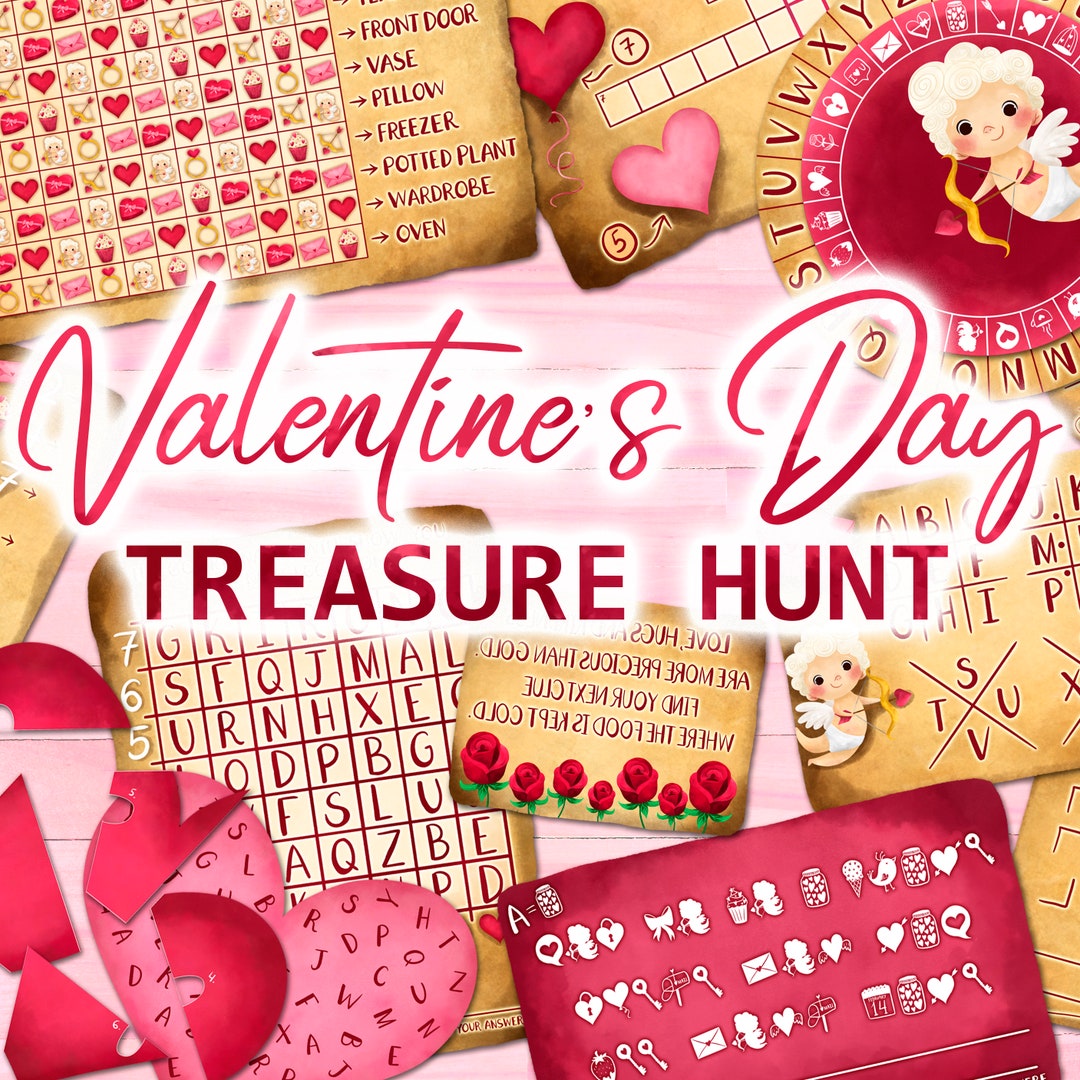 Valentine's Day Treasure Hunt Printable | Scavenger Hunt for Kids ...