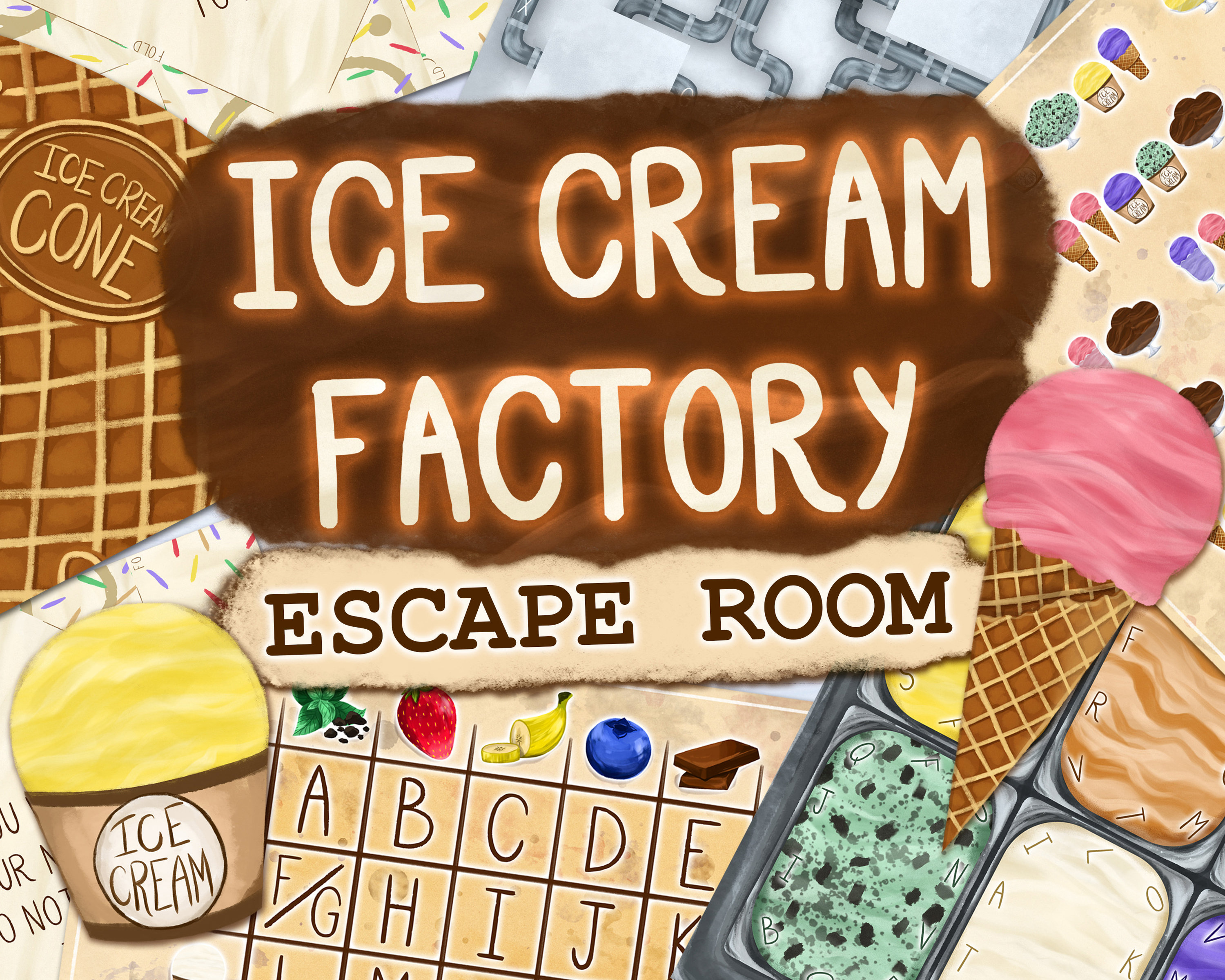 Ice Cream Escape Room for Kids | Treasure Hunt DIY Printable | Print ...