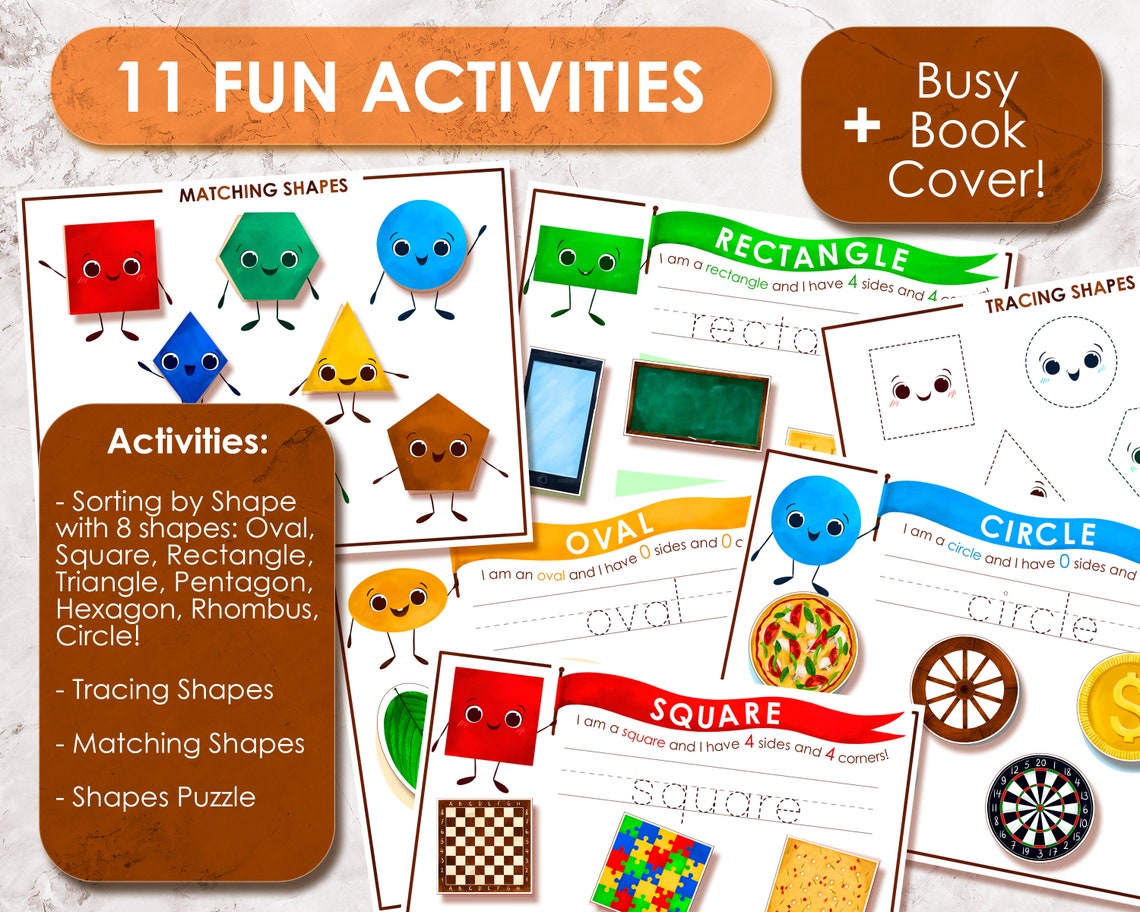 First Shapes Busy Book Learning Binder Homeschool Learning Shapes ...